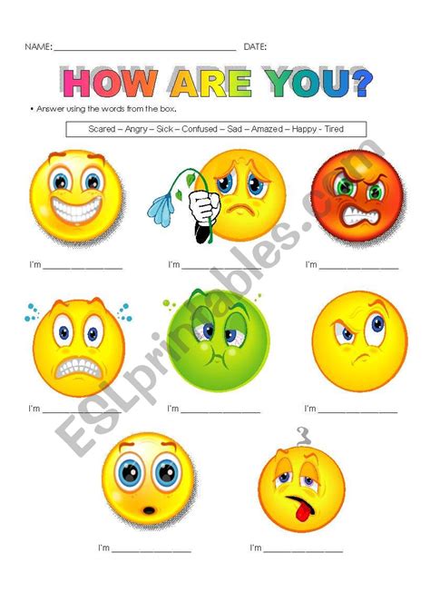 How Are You Esl Worksheet By Rakime