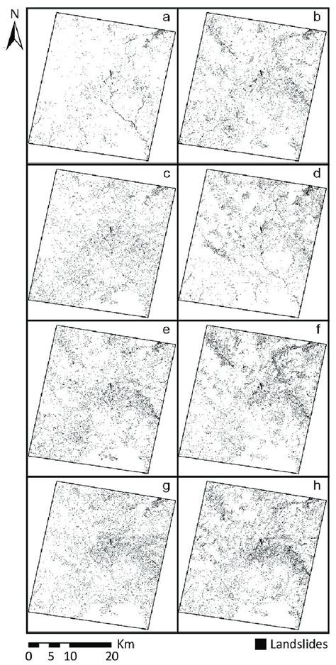 Landslide Inventories Generated By Knn Using Combinations A C1 B Download Scientific