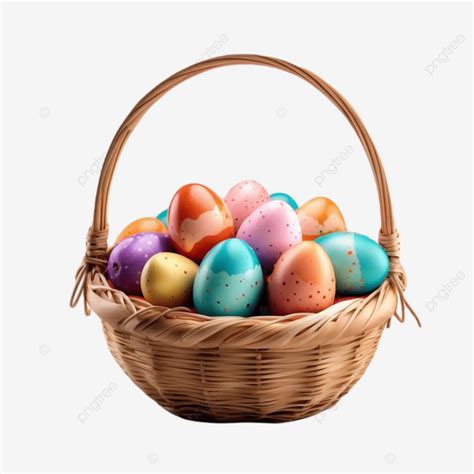 버드나무 고리버들 바구니에 담긴 다채로운 부활절 달걀 다채로운 부활절 달걀 버드나무 바구니에 휴일 Png 일러스트 및 이미지 에 대한 무료 다운로드 Pngtree