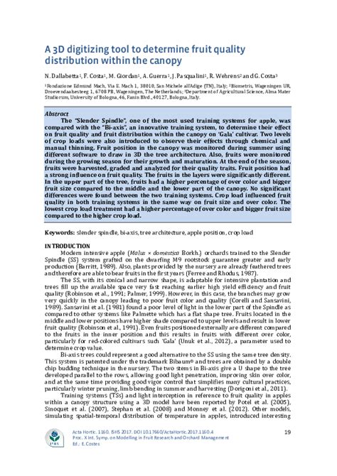 Pdf A 3d Digitizing Tool To Determine Fruit Quality Distribution Within The Canopy