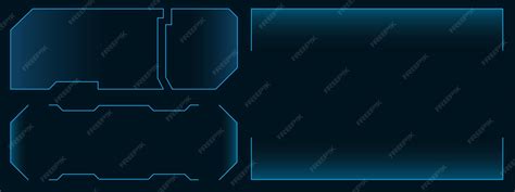 Premium Vector Science Fiction Elements For The Gui Ui Interface Holographic Frames With A