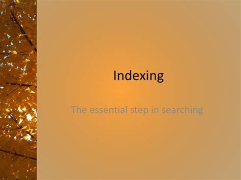 Indexing And Vector Space