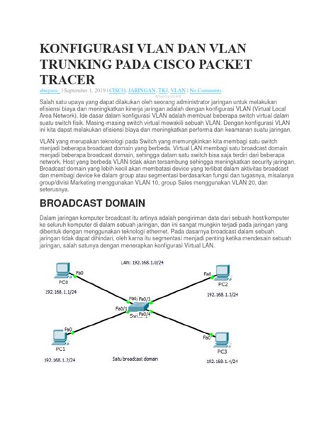 Konfigurasi Vlan Dan Vlan Trunking Pada Cisco Packet Tracer Pdf