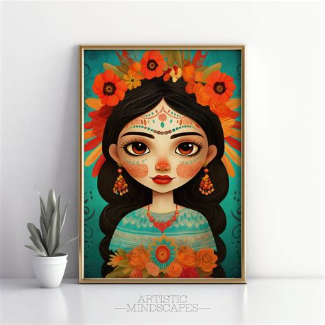 Mexican Folk Wall Art Printable Digital Art Mexican Culture Print