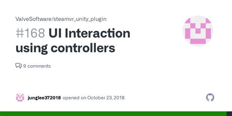 UI Interaction Using Controllers Issue ValveSoftware Steamvr Unity Plugin GitHub