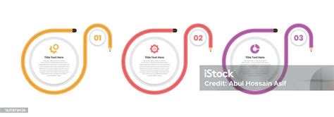 곡선 연필 모양과 타원이 있는 미니멀리스트 비즈니스 데이터 프레젠테이션 단계 인포그래픽 템플릿 디자인 0명에 대한 스톡 벡터 아트 및 기타 이미지 Istock