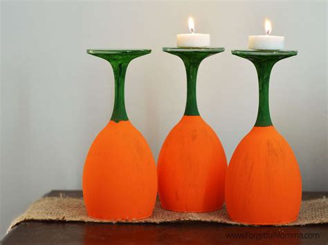 Wine Glass Pumpkins Halloween And Thanksgiving