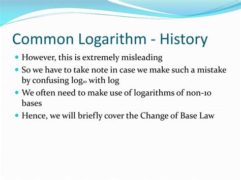 Ppt Logarithm Common And Natural Logarithms Powerpoint Presentation