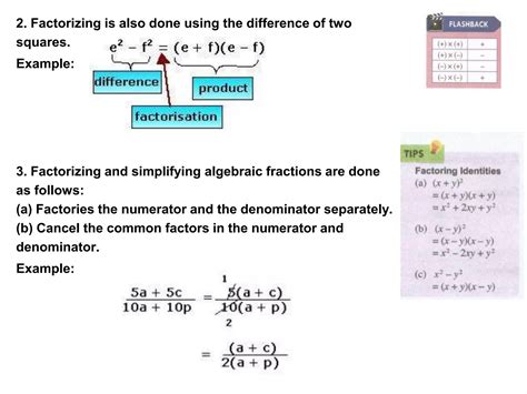 Chapter 2 Factorization And Algebraic Fractions F2 Pptx