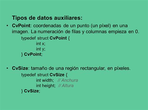 Tipos De Datos En OpenCV