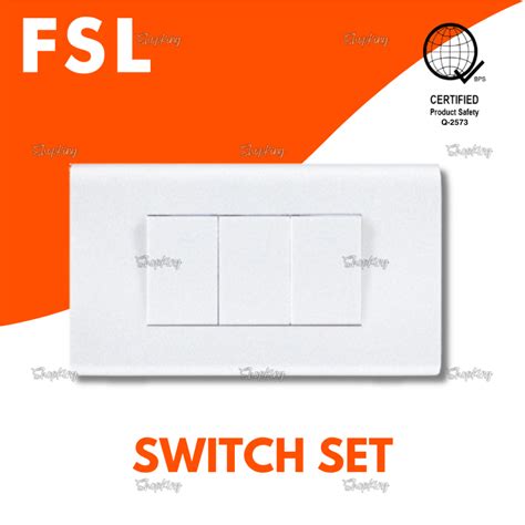 Fsl Switch Set Classic Series 1 Gang 2 Gang 3 Gang 1 Way Illuminated Switch And 3 Way
