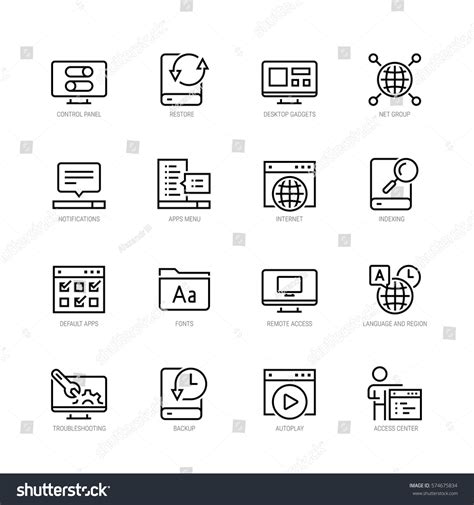 Operating System Vector Icon Set Thin 스톡 벡터 574675834 Shutterstock