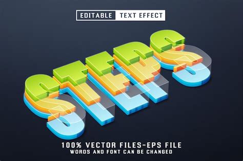 Premium Vector Steps Editable Text Effect
