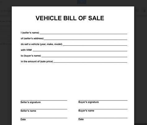 Free Printable Simple Bill Of Sale