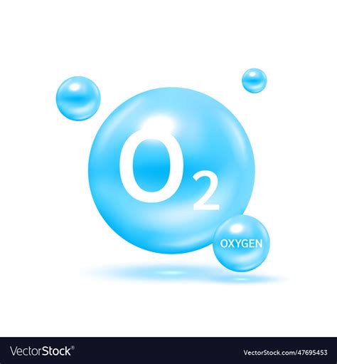 Oxygen O2 Molecule Models Blue Royalty Free Vector Image