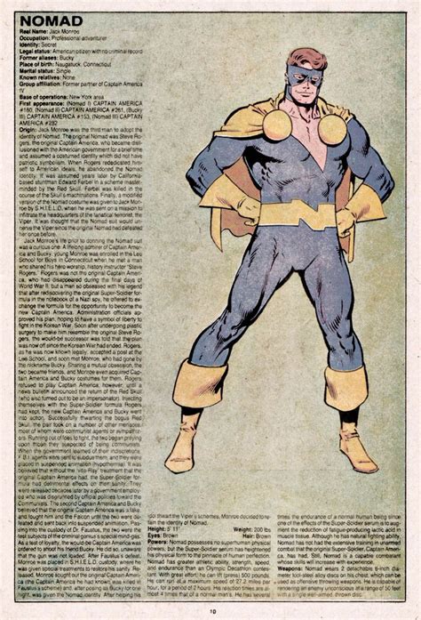 Official Handbook Of The Marvel Universe V1 Nomad By Mike Zeck