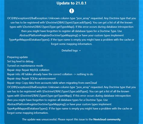 Nextcloud 20 To 21 Update Error 🚧 Installation Nextcloud Community
