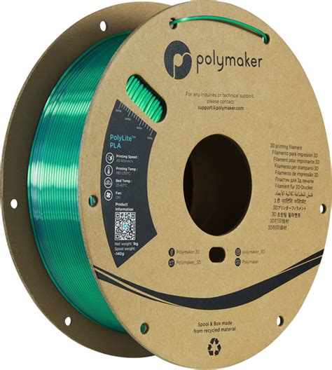 Polymaker Polylite Dual Silk Pla Jadeite Green Chrome 3djake Switzerland