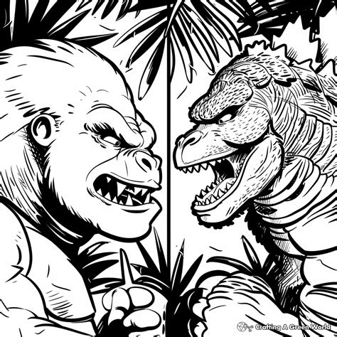 Godzilla Vs Kong Coloring Pages Free And Printable