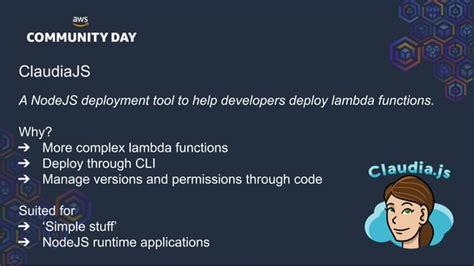 Aws Community Day Bangkok 2019 Hello Claudiajs Ppt