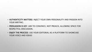 Steps On How To Write An Editorial Writing PPTX