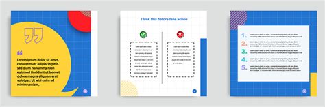 소셜 미디어 자습서 팁 트릭 당신은 다채로운 재미 색상기하학적 배경과 패턴 디자인 요소와 포스트 배너 레이아웃 템플릿을 알고 계십니까 조언에 대한 스톡 벡터 아트 및 기타