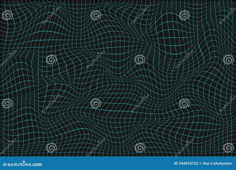 Abstract Curve Black Grid Wireframe Landscape Vector Architecture Illustration Stock Vector