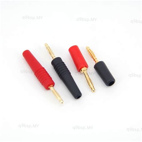 2mm Banana Gold Plated Plug Connector Socket Electrical Adaptor Black