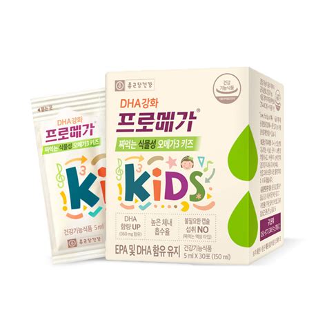 종근당건강 종근당건강 프로메가 짜먹는 식물성오메가3 키즈 1박스30포 Dha강화 위시버킷