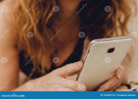 Woman With Mobile Phone Stock Photo Image Of Dating