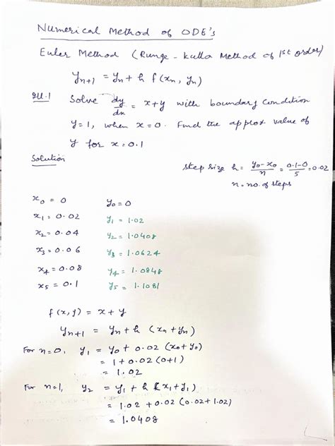 Euler Method Rk Method Pdf