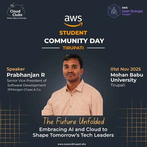 Awsscdtirupati Awscommunity Awscloudclubs Cloudcomputing Ai