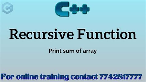 Sum Of Array Elements In Cpp Using Recursion Dsa Through Cpp Youtube
