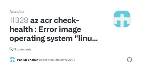 Az Acr Check Health Error Image Operating System Linux Cannot Be