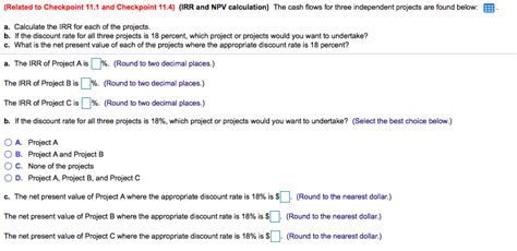 Solved Project A Project B Project C Year Initial Chegg Com
