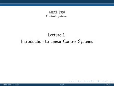 PDF Lecture Introduction To Linear Control Systems DOKUMEN TIPS