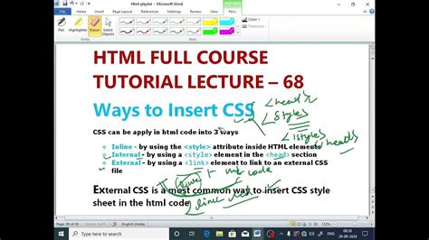 Html Lecture 68insert Css In Htmlinline Css With Example