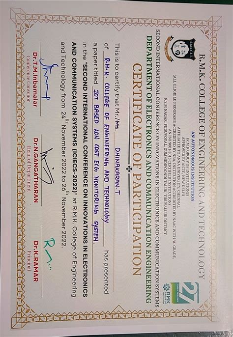 Dhinakaran Thangarajan On Linkedin Rmkcet Engineering Iot Arduino