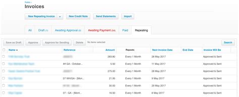 Audit Report Csv Export In Xero For Repeating Invoices And Bills