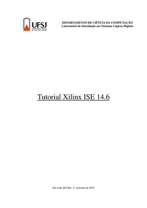 Tutorial Xilinx Ise Departamento De CiÊncia Da ComputaÇÃo Laboratório De Introdução Aos