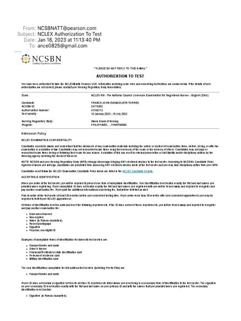 Nclex Authorization To Test 3 Pdf National Council Licensure