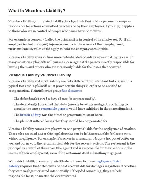 What Is Vicarious Liability Definition And Examples Forbes Advisor Pdf