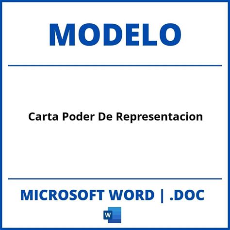Modelo De Carta Poder De Representación Word