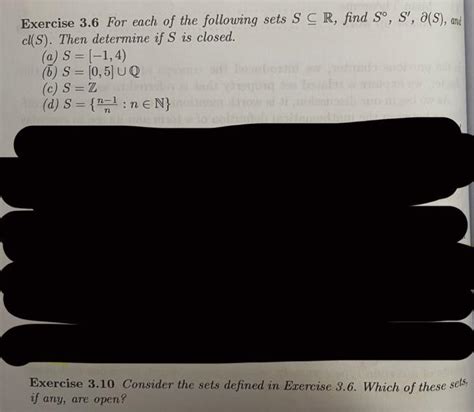 Solved Exercise 36 For Each Of The Following Sets S⊆r Find