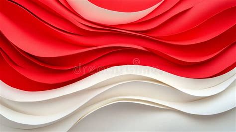 An Abstract Composition Of Flowing Red And White Paper Figures Creating A Dynamic Visual Effect