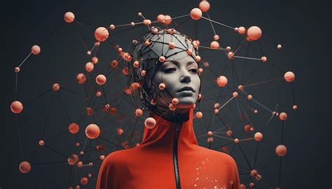 Premium Ai Image A 3d Minimalist Poster Featuring A Representation Of A Digital Network Of