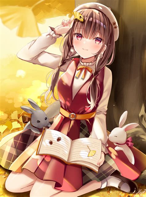 Sakura Hiyori Original Commentary Request Highres 1girl Acorn