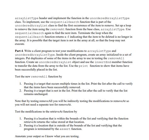 Solved Unordered List Project The array in arrayListтype is Chegg com