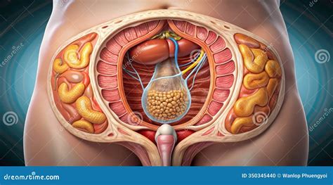 Internal Abdominal Wall Cutaway Herniated Sac At Umbilical Ring