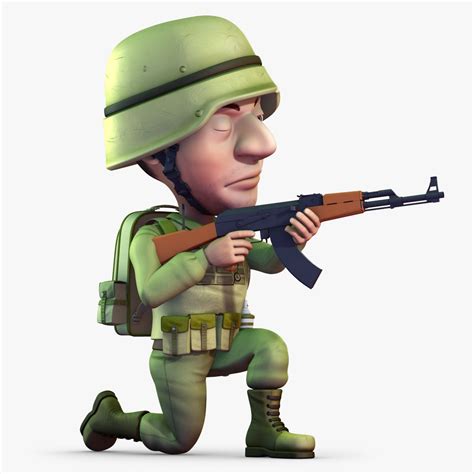 딱딱한 만화 군인 3d 모델 199 Ma Fbx Obj Free3d